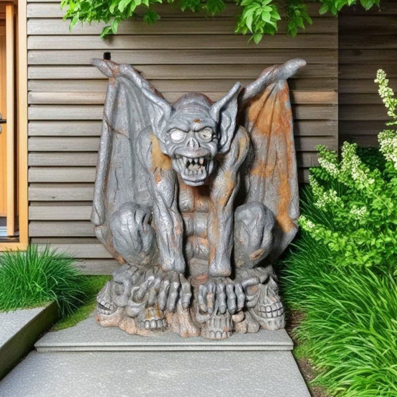 Concrete Gargoyle Molds Winged Statue for Garden Decor - Lcmolds.com