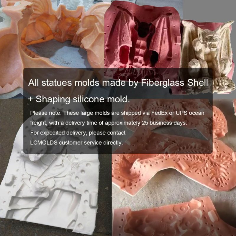 Concrete Gargoyle Molds Winged Statue for Garden Decor - Lcmolds.com